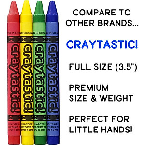 Craytastic 75 Sets of 4-Packs in Cello (300 Total Premium Bulk Crayons in Individual Packs) - Safety Tested & Non-Toxic - Restaurants, Birthday Party Favors, Schools, Crafts