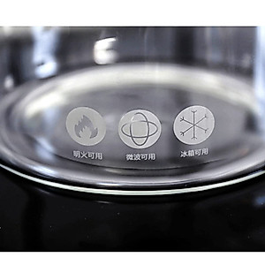 DOITOOL Glass Saucepan with Cover, Clear for Cooking on Stove, 1 Liter Glass Cooking Saucepan for Pasta Noodle, Soup, Milk, Tea (14 x 19.5 x 16cm)