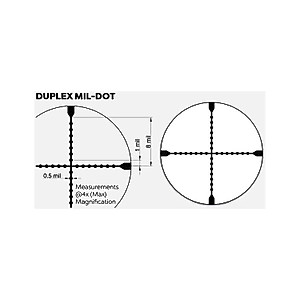 TruGlo TG8516TL Tru-Brite 1 to 6x Magnification 24 Millimeter Illuminated Power Ring Duplex Dot Riflescope with MIL DOT Reticle and Mount, Matte Black