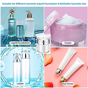 Minsily 4 Pack Airless Pump Jars, 1 Oz Airless Pump Bottles Cream Jar Vacuum Cosmetics Pump Bottle Dispenser, Travel Container Empty Airless Cosmetic Container for Skincare Cream Lotion Moisturizer