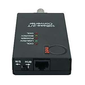 10BaseT RJ45 UTP to 10Base2 Thinnet Coax BNC Media Converter | Ethernet Adapter 10Base-T/2