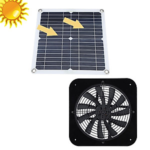 Fdit Solar Powerful Attic Exhaust Fan Quietly Cools, Solar Panel Powered Exhaust Fan 13.5 Inch Solar Powered Attic Ventilator for Pet House Chicken Coop Rv Greenhouse
