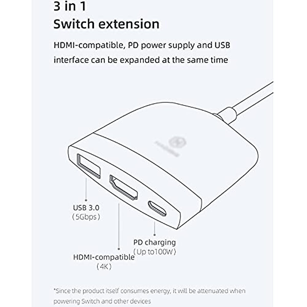 GPPZM Multi-Function Portable Docking Station USB C to 4K HDMI-Compatible USB 3.0 PD for MacBook Pro (Color : Red Blue)
