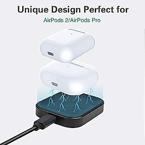 Wireless Charger, COSOOS Aluminum Wireless Charging Pad, 5W Lightweight Compact Charging Station Compatible with AirPods Pro, AirPods 2, AirPods Wireless Charging Case(Black)