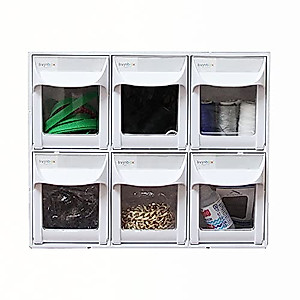 livinbox Plastic Tilt Out Bins Sewing Storage for Arts, Craft Sewing Supplies, Tea Bags Storage, Dental Tip Out Bin Cabinets,White, FO-306-WT