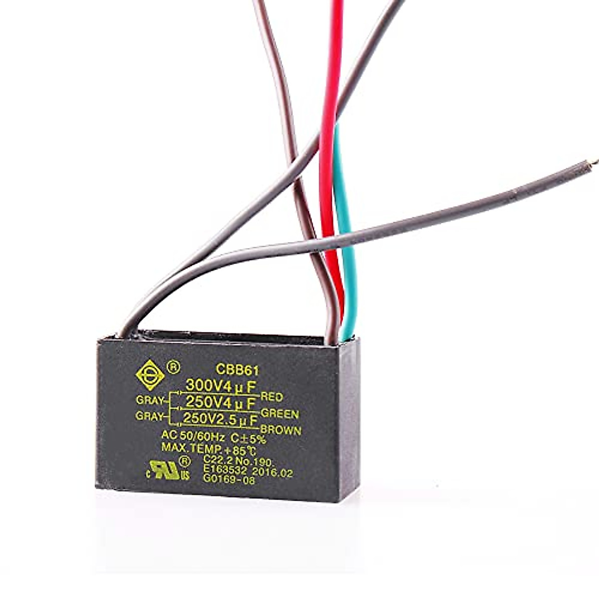 CNCYEAH Ceiling Fan Capacitor 1PCS 4uf+4uf+2.5uf 250V/300V CBB61 Start Run Ceiling Fan Capacitor 5 Wire Replacement Parts