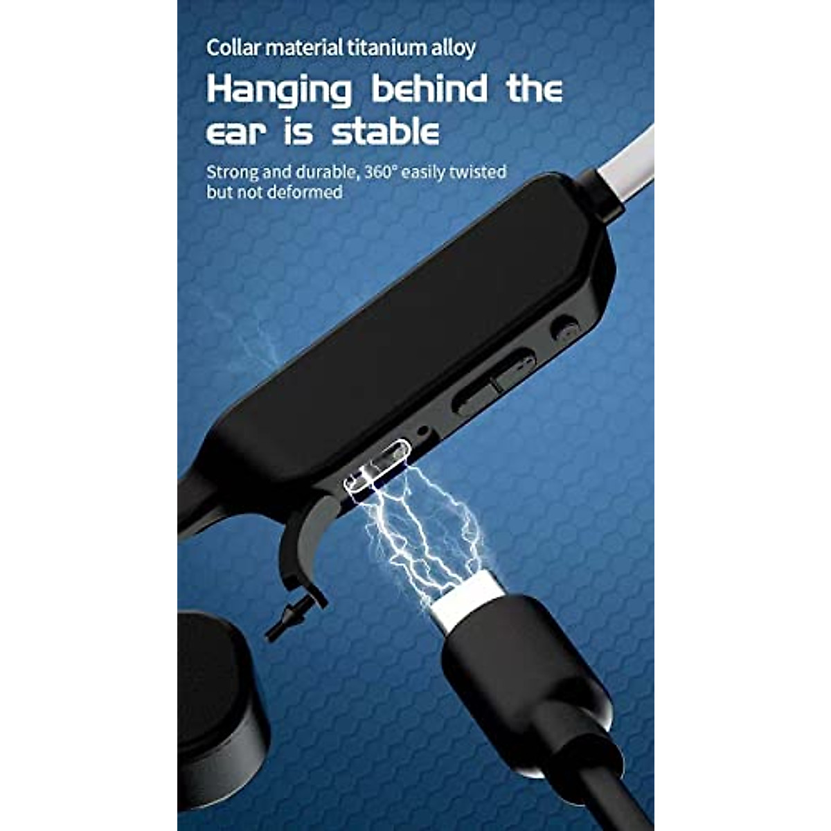 Bone Conduction Waterproof Bluetooth Headphones Swimming Sports Headset Built in 16G Memory (Blue)