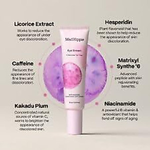 Mad Hippie Eye Cream - Anti-Aging Under Eye Cream for Dark Circles and Puffiness with Niacinamide, Peptides, Kakadu Plum & Licorice, Eye Treatment with Skin-Brightening Vitamin C, 0.5 Oz