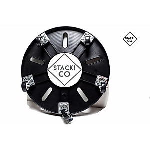 Stack! Co Half Barrel Keg Dolly Universal round with Centered Hole and Locking Caster - 16.25" Diameter