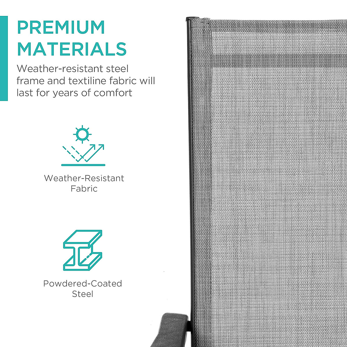 Best Choice Products Set of 2 Outdoor Patio Chaise Lounge Chair Adjustable Reclining Folding Pool Lounger for Poolside, Deck, Backyard w/Steel Frame, 250lb Weight Capacity - Gray