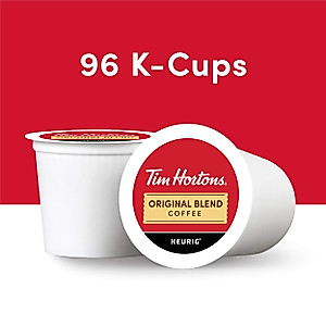 Tim Hortons Original Blend, Medium Roast Coffee, Single-Serve K-Cup Pods Compatible with Keurig Brewers, 96ct K-Cups, Red