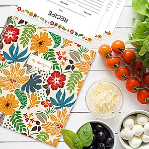 SUPMIND Recipe Binder 8.5" x 11" 3 Ring Full Page-Make Your Own Cookbook Binder with Plastic Page Protectors, Color Printing Paper and Full Page Dividers for Family Recipes.