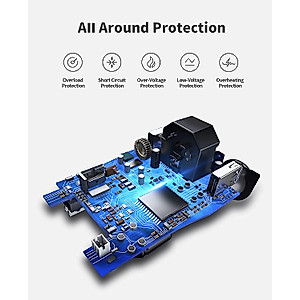 SUPERONE 150W Car Power Inverter DC 12V to 110V 120V Car AC Adapter Inverter 5-in-1 Cup Holder Design Dual USB Car Charger and 2 Car Power Adapter