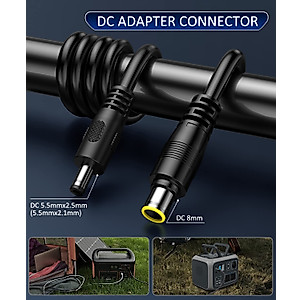 ELECTOP 4-in-1 Solar Panel Connector Extension Cable Splitter, Compatible with Anderson Connector DC 8mm 5.5mm Adapter Power Plug XT60 Female Connector Charger Solar Connectors Parallel Adapter Cable