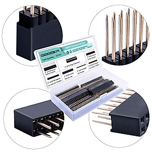 GeeekPi 2x20 40 Pin Stacking Female Header Kit for Raspberry Pi 4B/3B+/3B/2B/B+/A+/Zero/Zero W(2)/Jetson Nano/Tinker Board(7 Specifications)(13Pcs in Total)