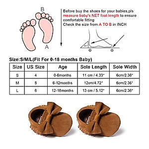 LIVEBOX Infant Baby Girls and Boys Premium Soft Sole Moccasins Tassels Prewalker Anti-Slip Toddler Shoes
