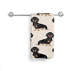 MSGUIDE Doxie Dachshund Weiner Dog Pet Dogs Hand Towels Ultra Soft Highly Absorbent Bathroom Towel Multipurpose Thin Kitchen Dish Guest Towel for Hotel, Gym and Spa Christmas Decor (27.5" x 15.7")