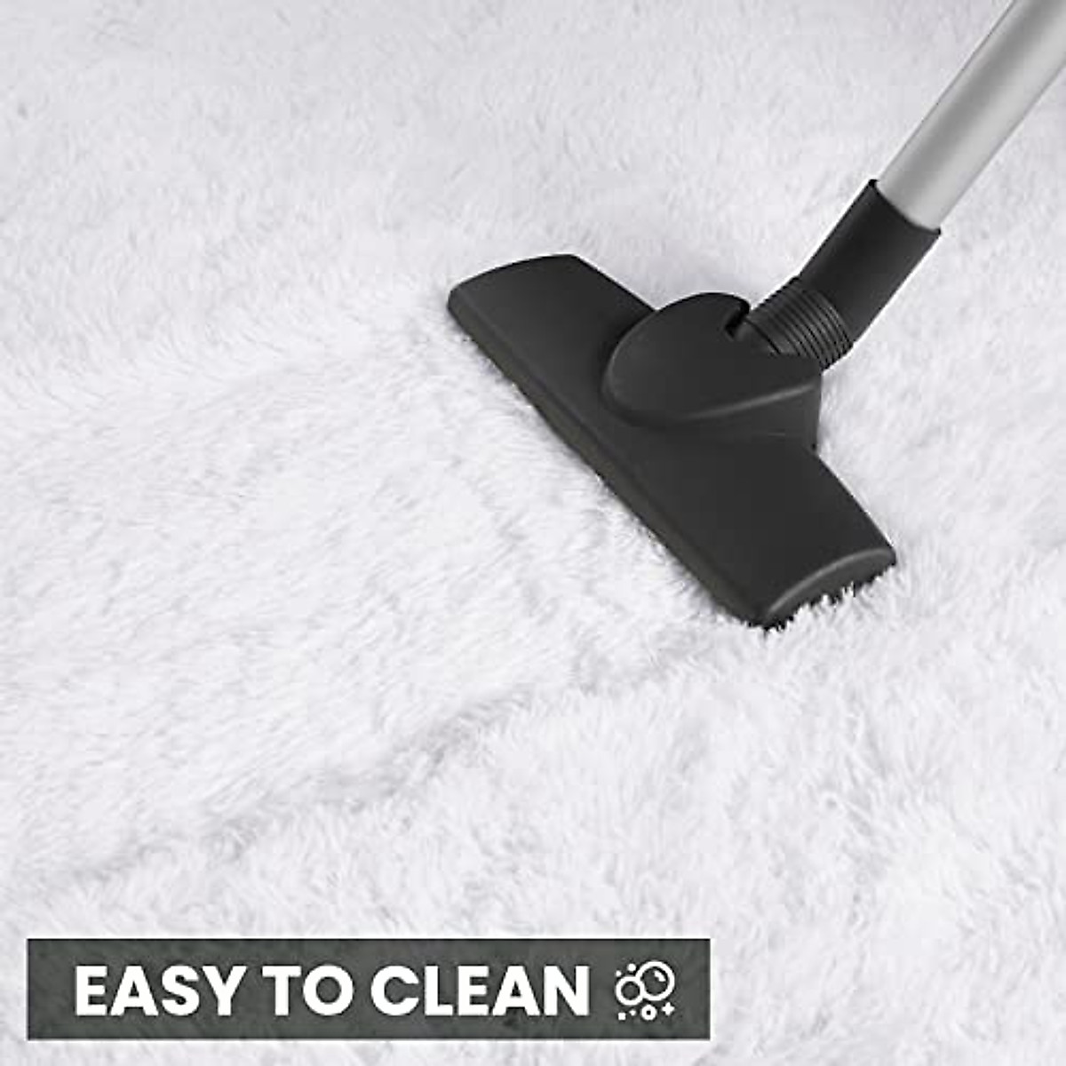 Vocrite 6x9 Large Fluffy Rug for Bedroom, White Shag Shaggy Area Rug, Non-Skid Fuzzy Faux Fur Rug for Living Room Playroom Nursery Classroom Kids Room, Soft Carpet for Home Room Decor