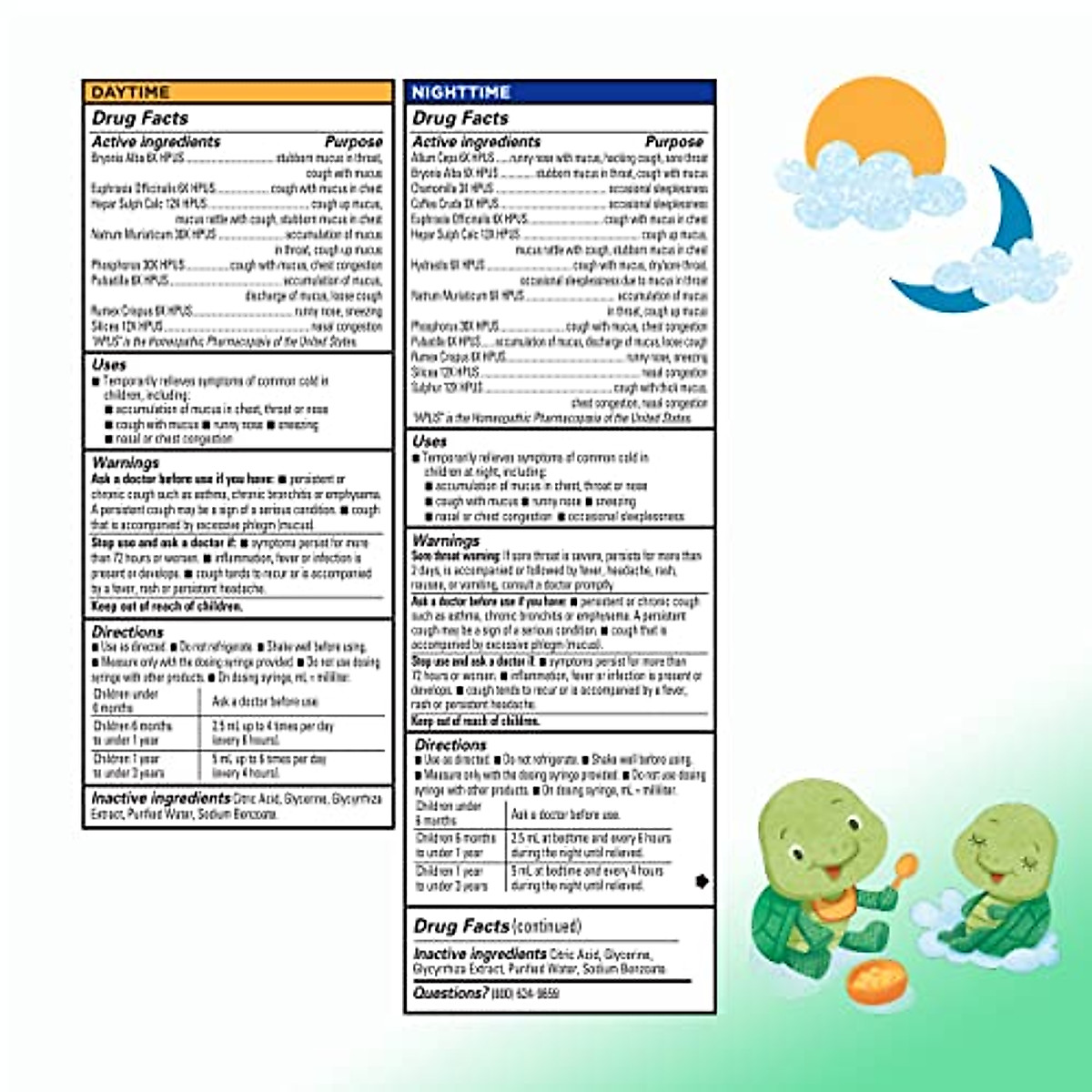 Infant And Baby Cold Medicine, Hyland's Naturals Baby Mucus + Cold Relief, Day & Night Value Pack, Decongestant And Cough Relief, 8 Fl Oz