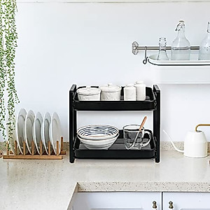 Bathroom Counter Organizer,Goporcelain 2 Tier Perfume Organizer Cosmetic Makeup Organizer for Vanity Kitchen Bathroom Organizer Countertop Vanity Shelf Tray Sink Storage Skincare Organizer Spice Rack