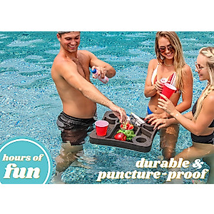 Polar Whale Floating Drink Holder Refreshment Table Tray for Pool Beach Party Float Lounge Durable Foam 17.5 Inches Large 10 Compartments UV Resistant