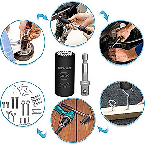 WETOLS Universal Socket Set, Magnetic Ratchet Screwdriver Set, Christmas Stocking Stuffers for Men Him Dad Husband Boyfriend Her, with 10 Impact Bits-Super Socket Unscrew Any Bolt, WE-885