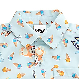 Bluey Bingo Toddler Boys Hawaiian Button Down Dress Shirt 4T