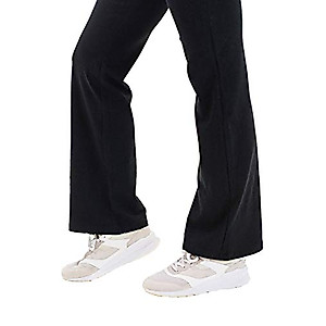 Spalding Womens Activewear Cotton Spandex Yoga Pant with Pocket Leggings, Black, Large US