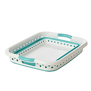 Urban Shop Collapsible Laundry Hamper Bin, Aqua