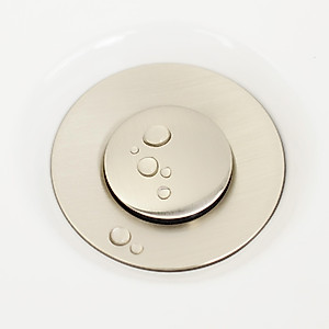 Purelux Bathroom Faucet Vanity Sink Metal Pop-Up Drain Stopper Assembly with Lift Rod and Overflow, Brushed Nickel Finish