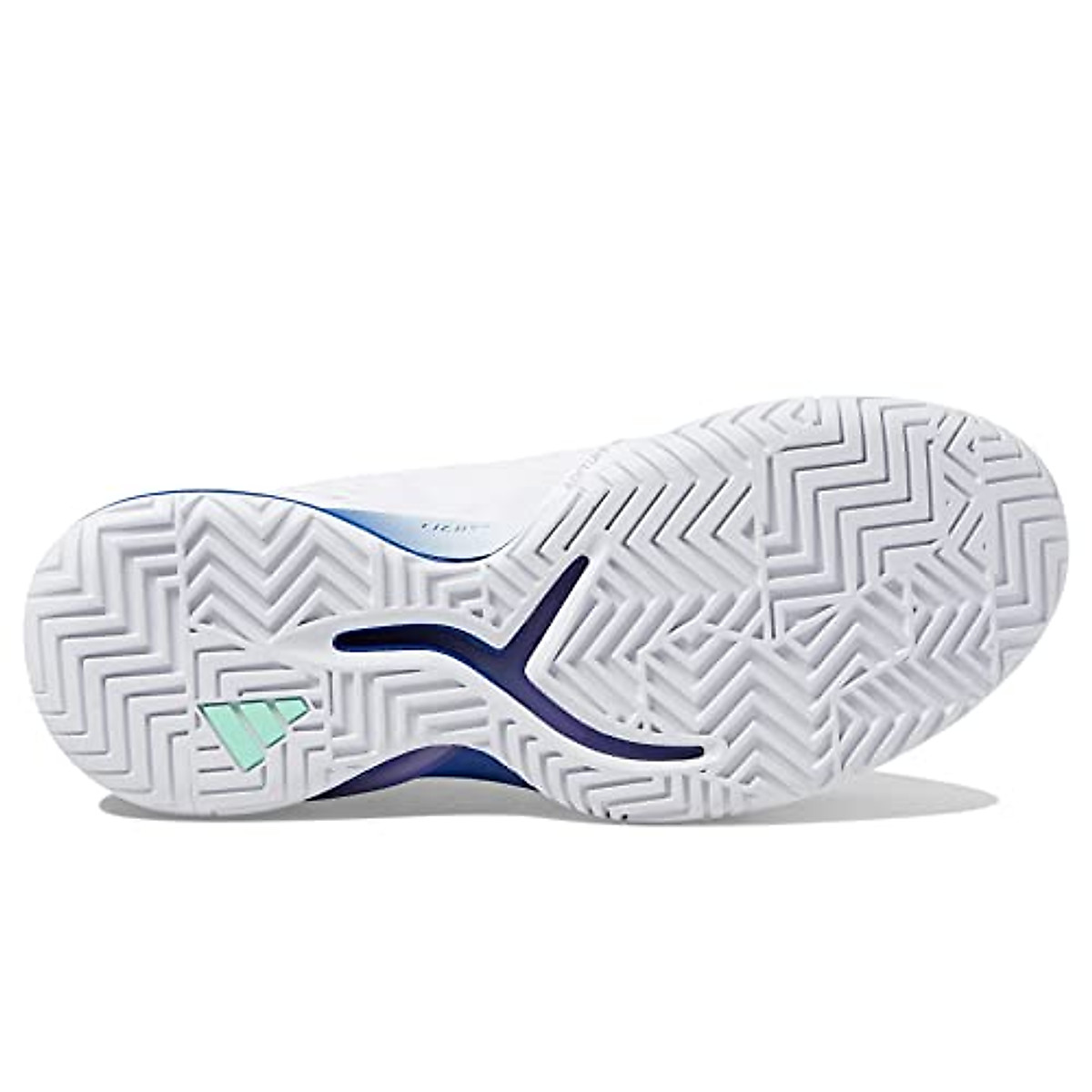adidas Women's Adizero Cybersonic Sneaker, White/Blue Fusion/Pulse Mint, 7.5