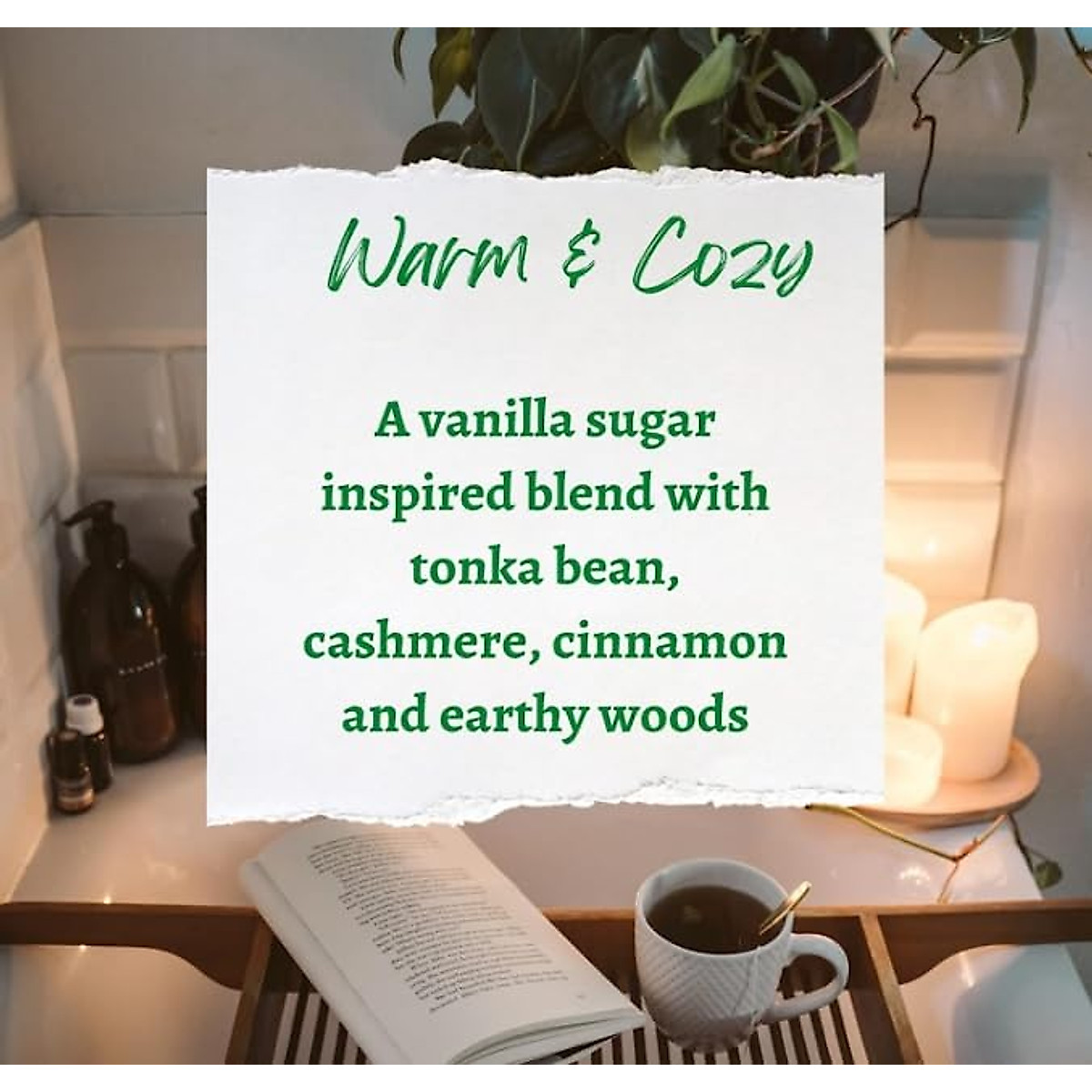 3 Wick Large Candle, Warm & Cozy Vanillla | Scented Candles for Home, 14 oz | Christmas, Holiday Gift | Natural Soy Candles