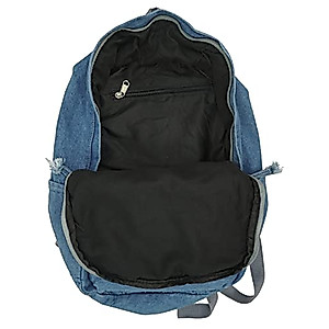 YunZh Denim Backpack Casual Style Lightweight Jeans Backpacks Classic Retro Travel Daypack