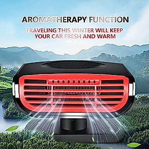 Car Heater, Portable Automobile Heater 12V Fast Heating/Cooling Defrost and Defogger, Electronic Vehicle Heater That Plug into Cigarette Lighter, Handheld Windscreen Fan 2 in 1 Demister for All Car