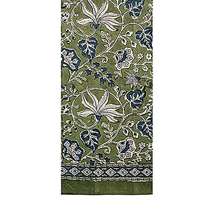 Petal Pushing Cotton Tea Towels (2pc, hand-printed) - Hunter