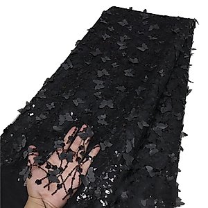 African Sequins Tulle Lace Fabric Nigerian French Butterfly Mesh Lace for Party Prom Dress Sewing 5 Yards/Lot LY3080-18 5Yards#120cm