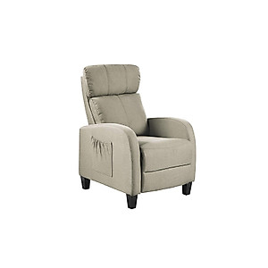 Casa Andrea Milano Living Room Slim Manual Recliner Chair (Beige)