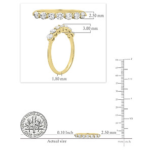 Dazzlingrock Collection 0.50 Carat (Ctw) in 14K Yellow Gold Round Lab Grown Diamond Women 7 Stone Wedding Band Ring 1/2 CT (Size 5.5)