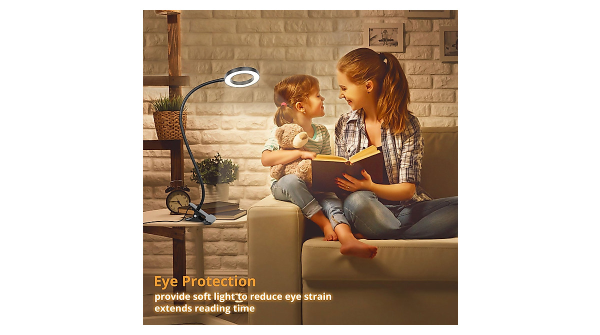 iVict Clip-On Ring Light - Versatile USB Desk Lamp with 30 Modes