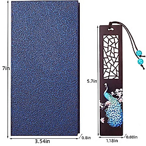 Wood Bookmark,Bookmarks Gifts for Book Lovers Men/Women/Friends/Girls/Book Fans Birthday Present Christmas Stocking Stuffers Graduation Gifts (5.7in x1.18in, Peacock)