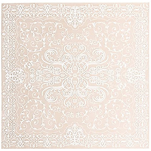 Unique Loom Rushmore Collection Area Rug - Adams (10' 8" Square, Beige/Ivory)