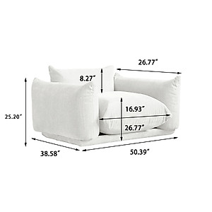 TIFLON Modular Sectional Sofa,50inch Minimalist Sofa Couch,Convertible Couch, Chenilleyarn 1 Seat Modern Living Room Sofa Sets for Office House-Beige