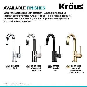 KRAUS Oletto Single Handle Kitchen Bar Faucet in Chrome Finish, KPF-2600CH