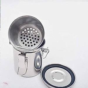 EXCEART Stainless Steel Brush Washer Portable Leak-Proof Artist Paint Brush Cleaner with Lid Removable Filter Screen for Oil Painting