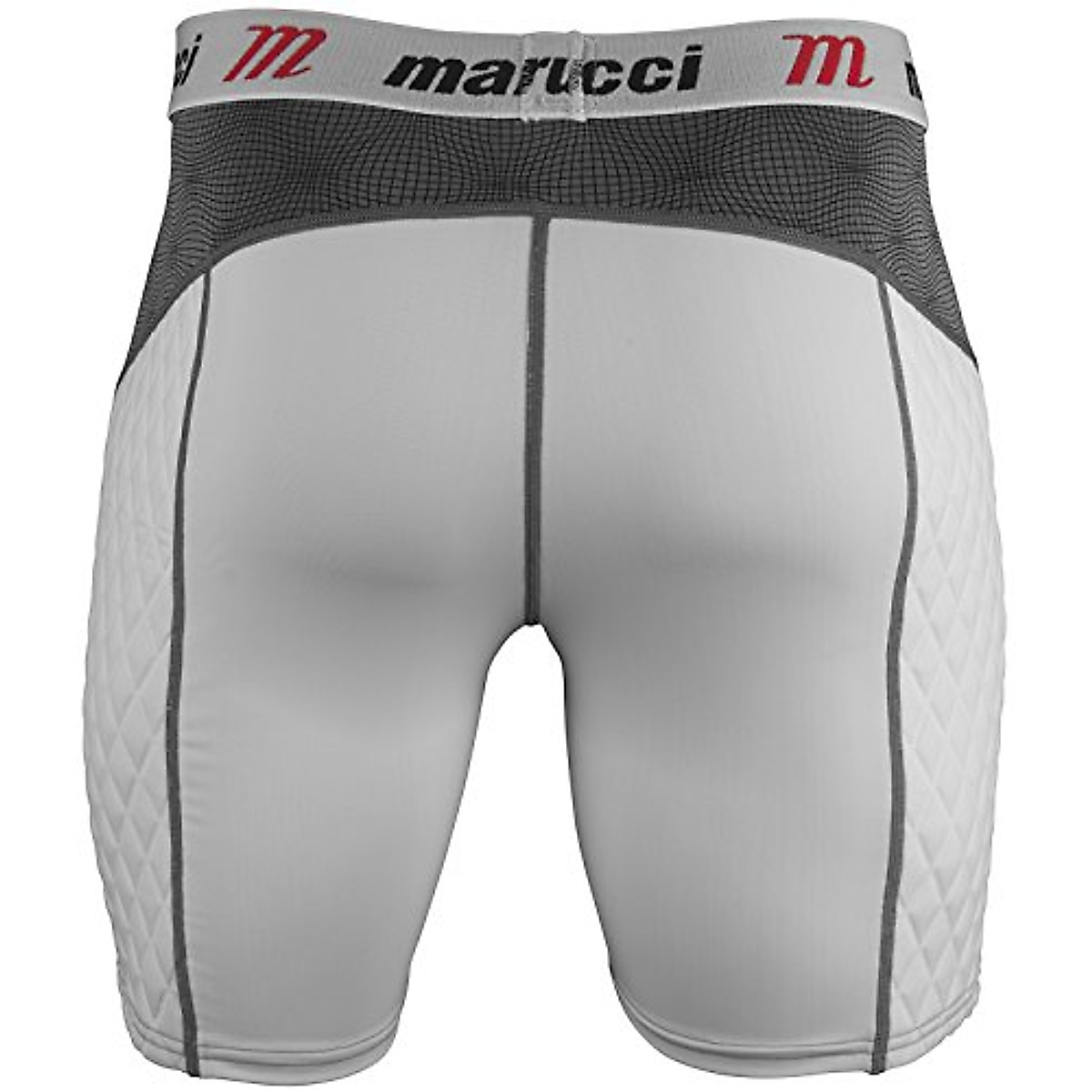 Marucci Mens Elite Shorts Sports, MASL-W-AM, Adult Padded Slider, White, Medium US