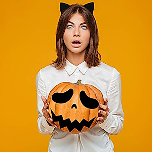 Whaline Halloween Pumpkin Stickers 24Pcs Black Pumpkin Face Stickers 28x35cm Classic Expression Decals for Pumpkins and Squashes Make Your Own Jack-O-Lantern Face Decals for Halloween Party Decoration