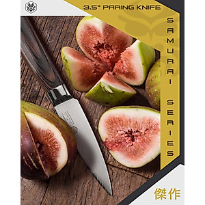 KESSAKU Offset Bread Deli Serrated Knife - 8 inch - Samurai Series - Razor Sharp Kitchen Knife - Forged 7Cr17MoV High Carbon Stainless Steel - Wood Handle with Blade Guard