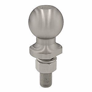 CURT 40082 Stainless Steel Trailer Hitch Ball, 3,500 lbs, 2-Inch Diameter, 3/4 x 2-1/8-Inch Shank