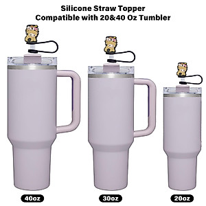 Straw Toppers, 6PCS 10mm Highland Cow Straw Cover Compatible with Stanley Yeti Tumbler Straw, 0.4in Cow Straw Topper Cap, Cute Stanley Cup Accessories