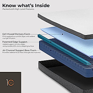 Blissful Nights - Twin XL Mattress - Firm 8" Cool Gel Memory Foam with Patented Edge Support and Cooling Air Channel Base - CertiPUR-US Certified Foams